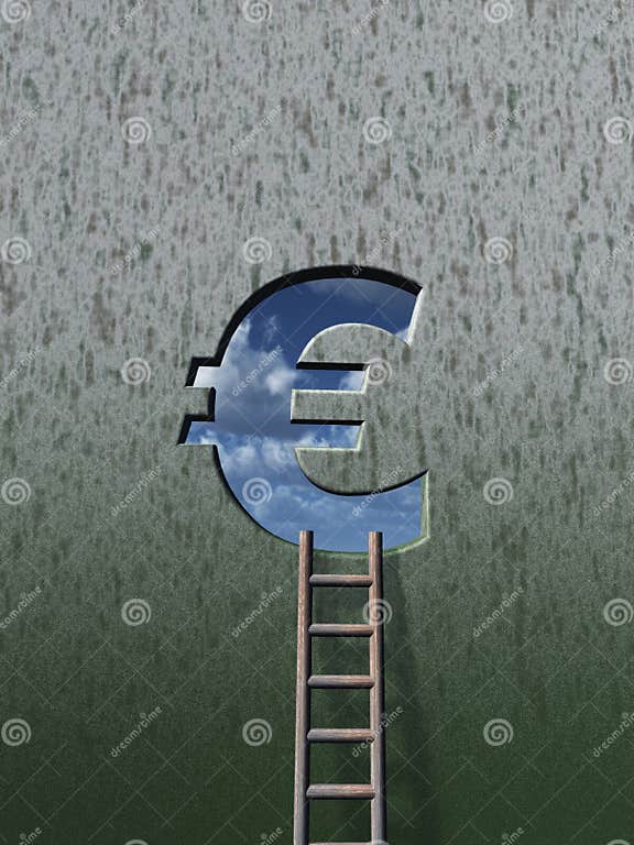 Euro ladder stock illustration. Illustration of clouds - 10059733