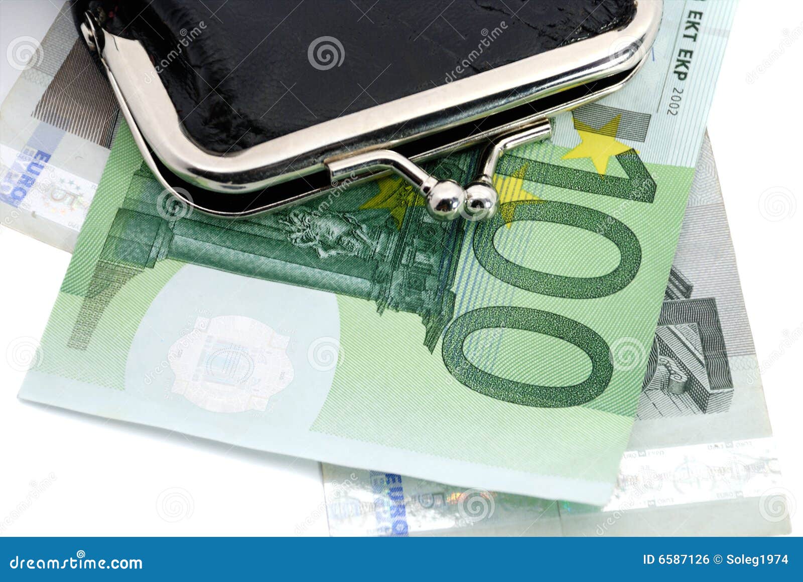 Euro and a leather purse stock photo. Image of money, europa - 6587126