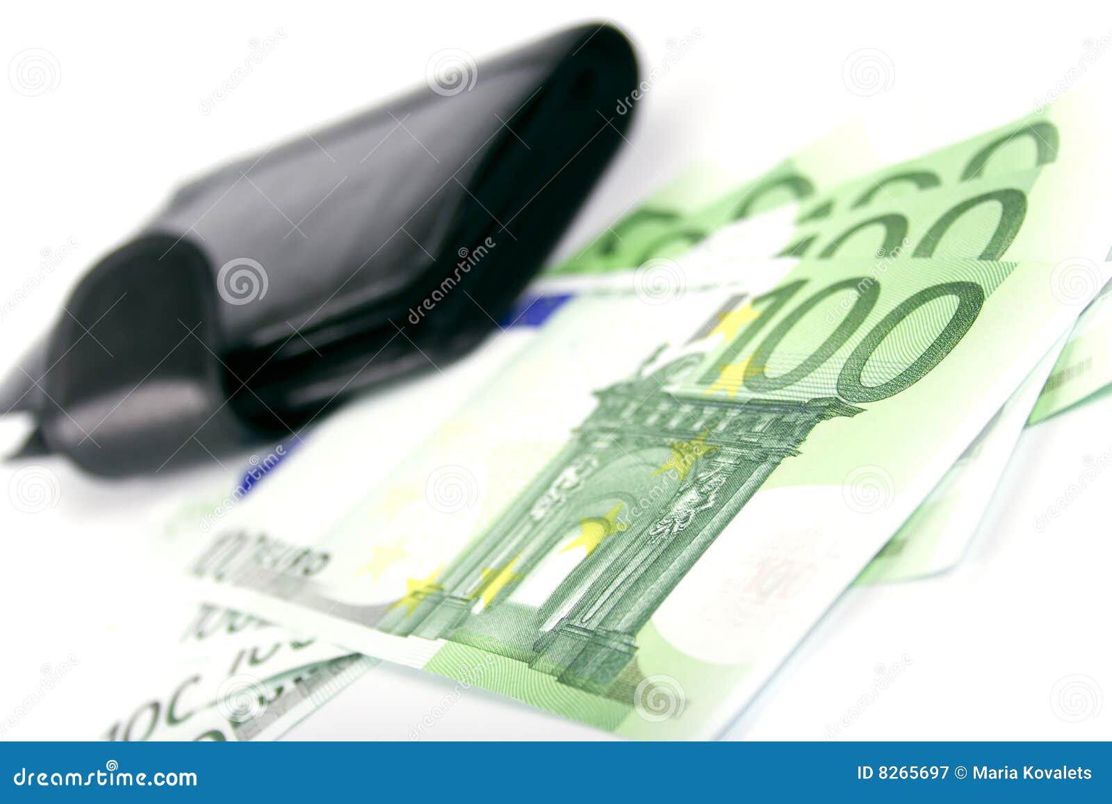 Euro and a leather purse stock image. Image of cash, black - 8265697