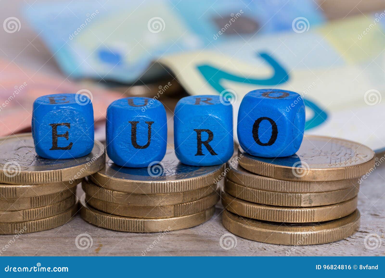 Euro Letter Cubes on Coins Concept Stock Photo - Image of letters ...