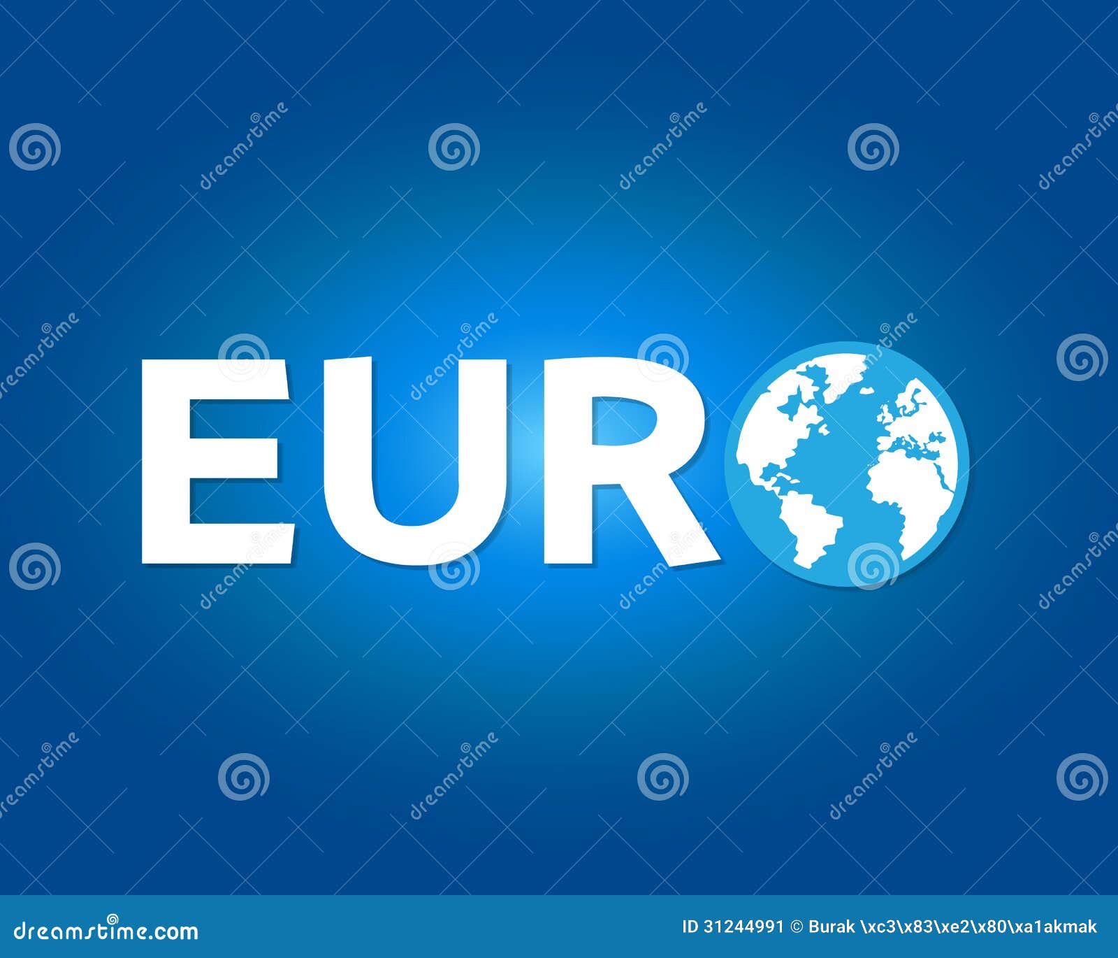 Euro Letter with World Symbol Stock Vector - Illustration of finance ...