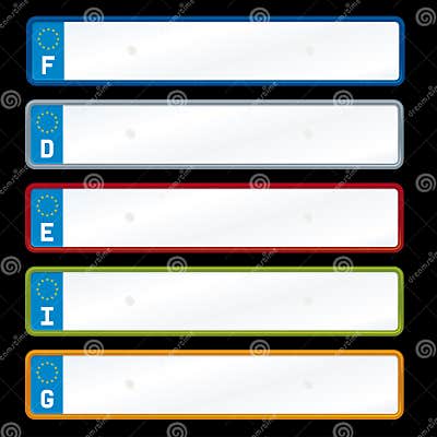 Euro License Plates (vector) Stock Vector - Illustration of sign, white ...