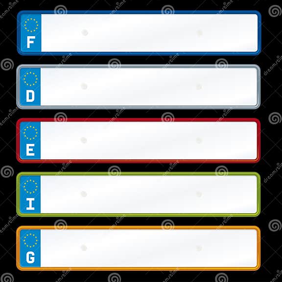 Euro License Plates (vector) Stock Vector - Illustration of sign, white ...