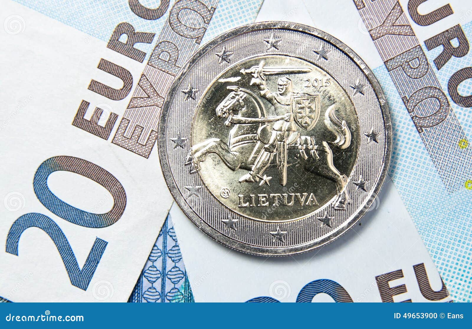 2 euro of Lithuania stock photo. Image of exchange, coin - 49653900