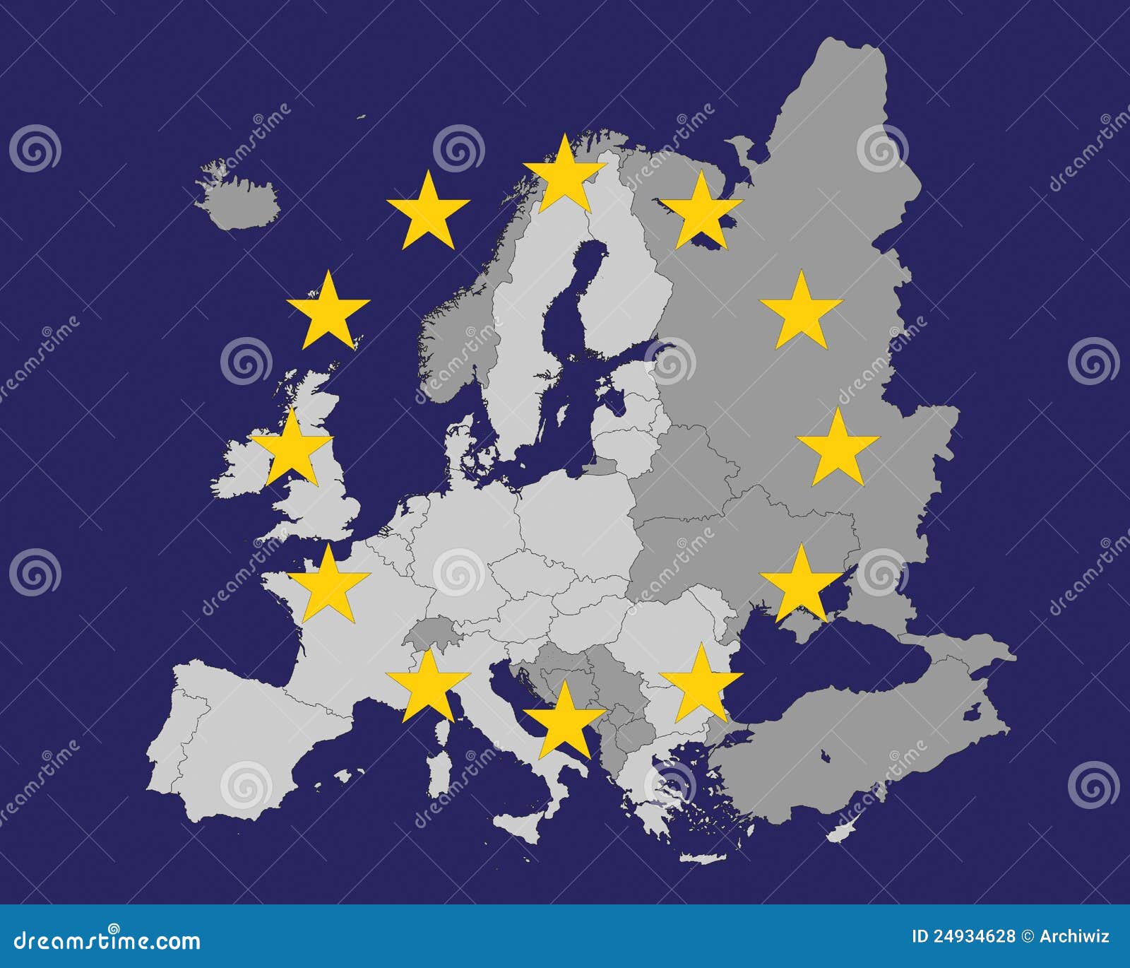 Euro map stock vector. Illustration of blue, union, vector - 24934628