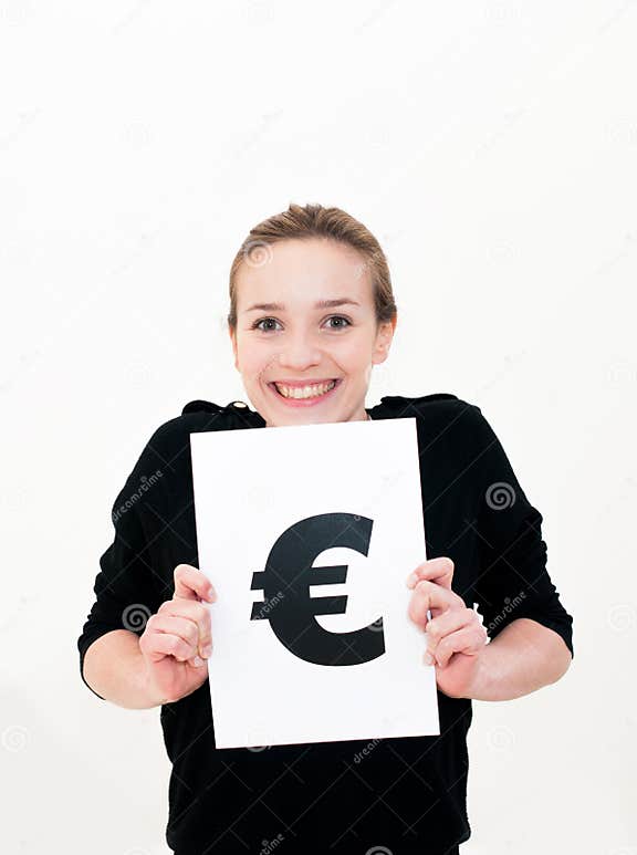 Euro mark stock photo. Image of finance, caucasian, happy - 24396078
