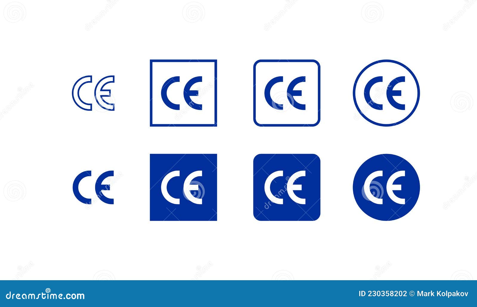 CE Certificate Vector Icon Set. Vector Mark For Product | CartoonDealer ...