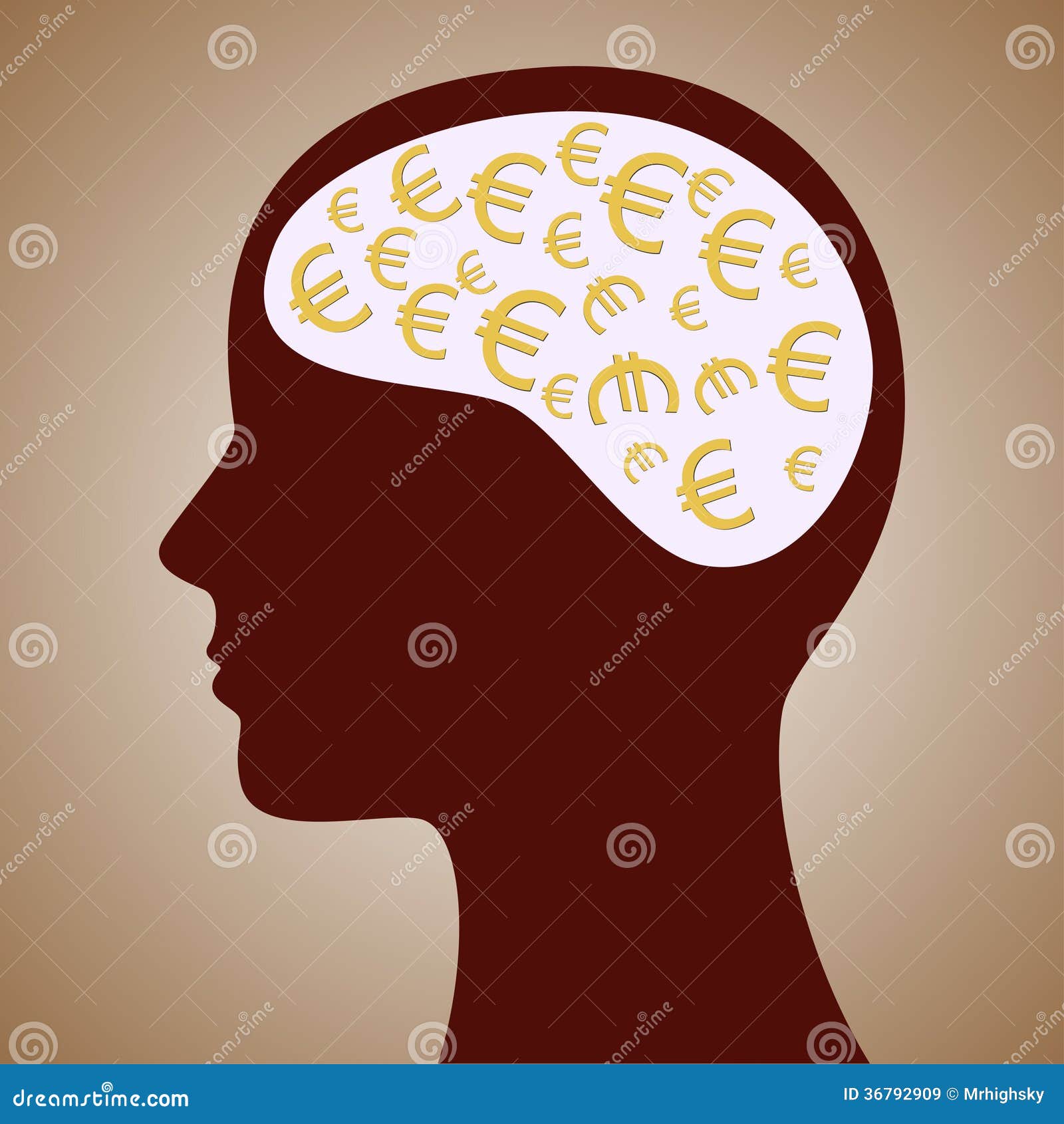 Euro Mind stock vector. Illustration of blue, greedy - 36792909