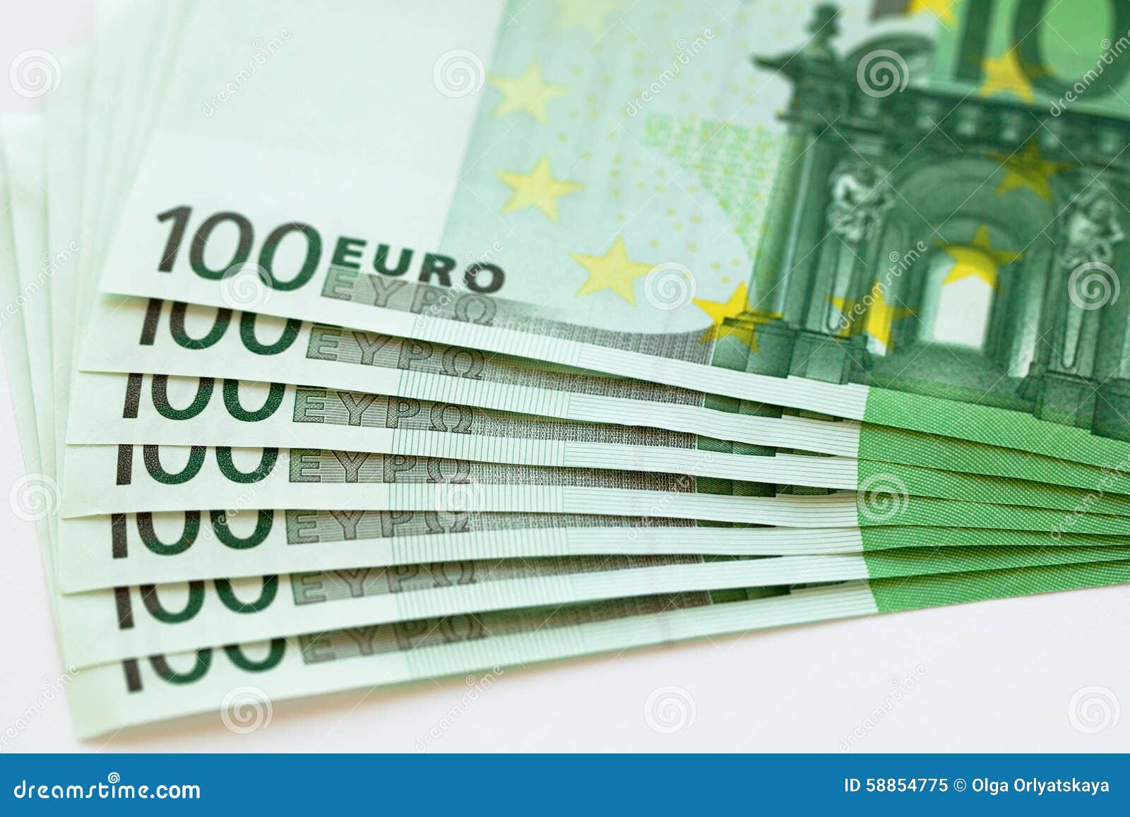 Euro money banknote stock image. Image of isolated, credit - 58854775
