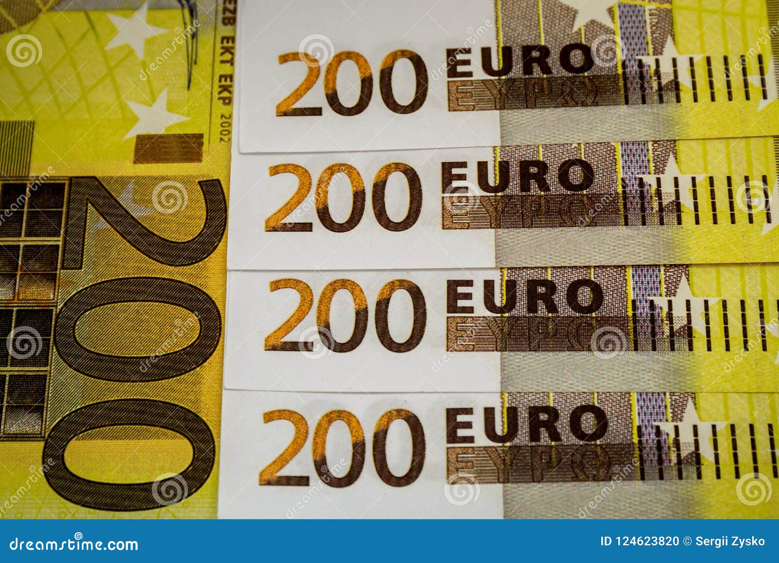 Euro Money Banknotes and Cash .200 Euro Stock Photo - Image of economy ...