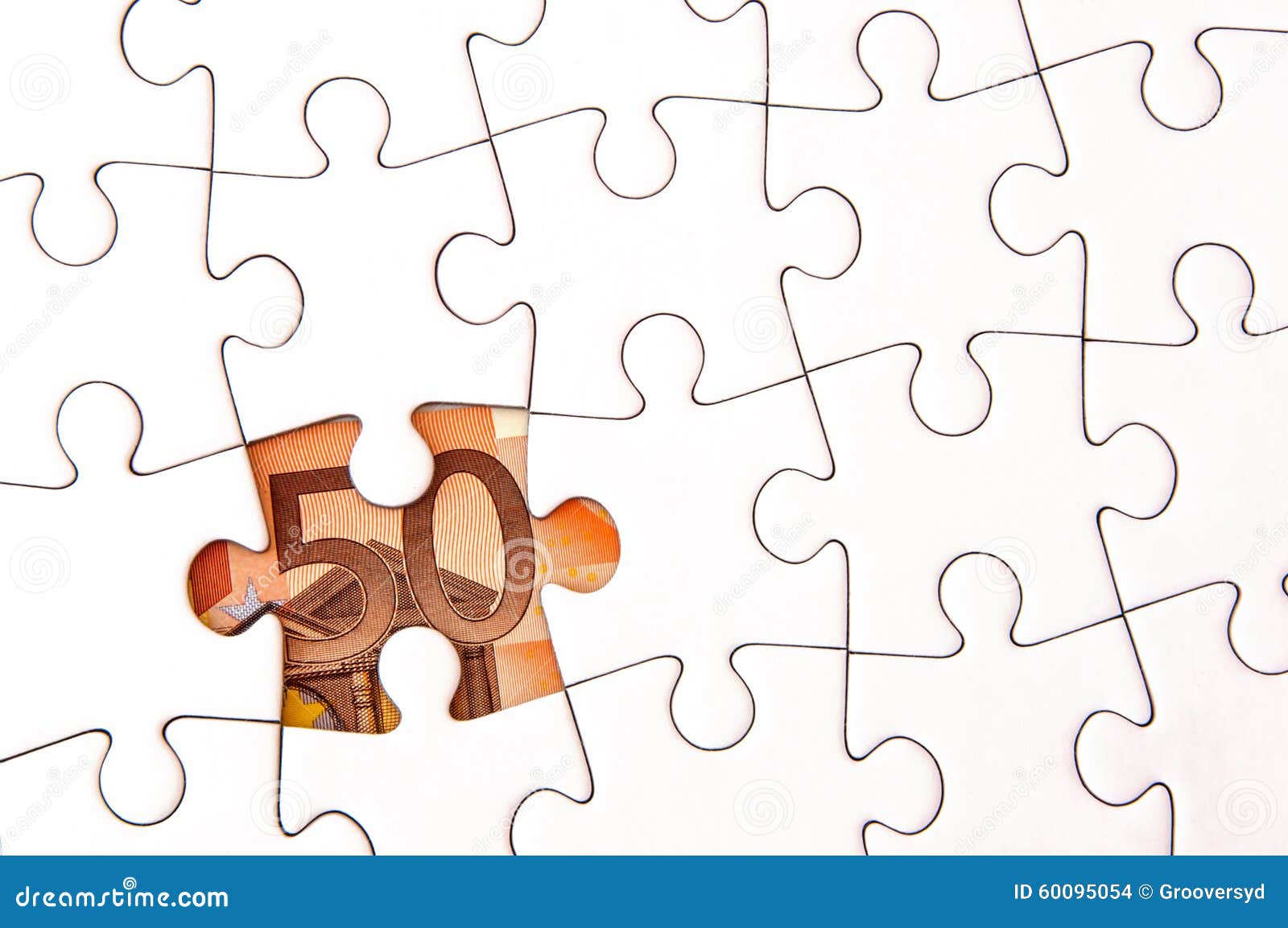 Euro Money Bill Under Jigsaw Puzzle Stock Photo - Image of bank ...