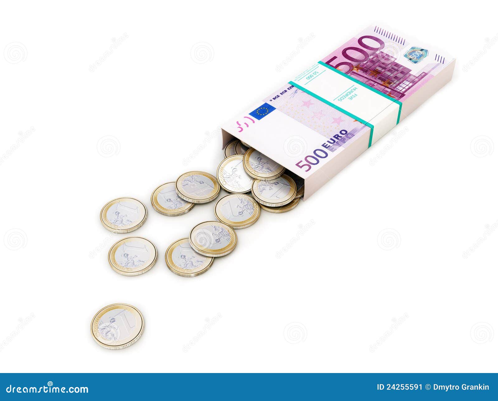 Euro Money Box on White Isolated Background Stock Image - Image of ...