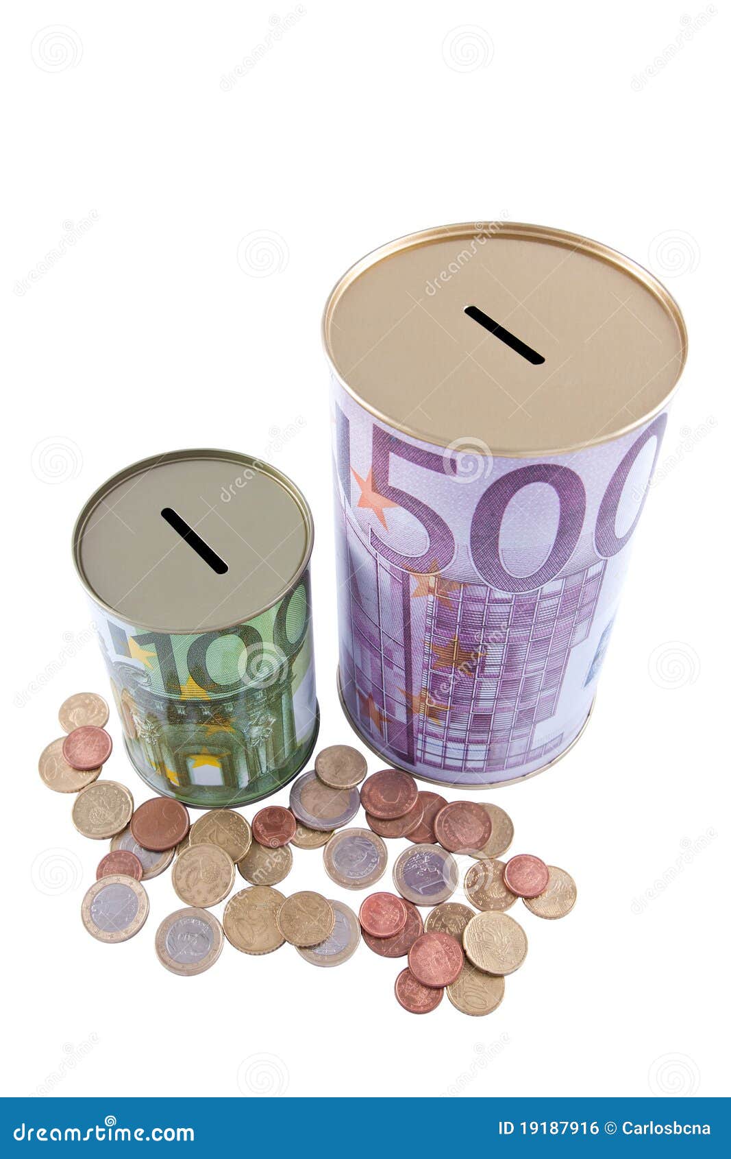 Euro money boxes and coins stock photo. Image of banking - 19187916
