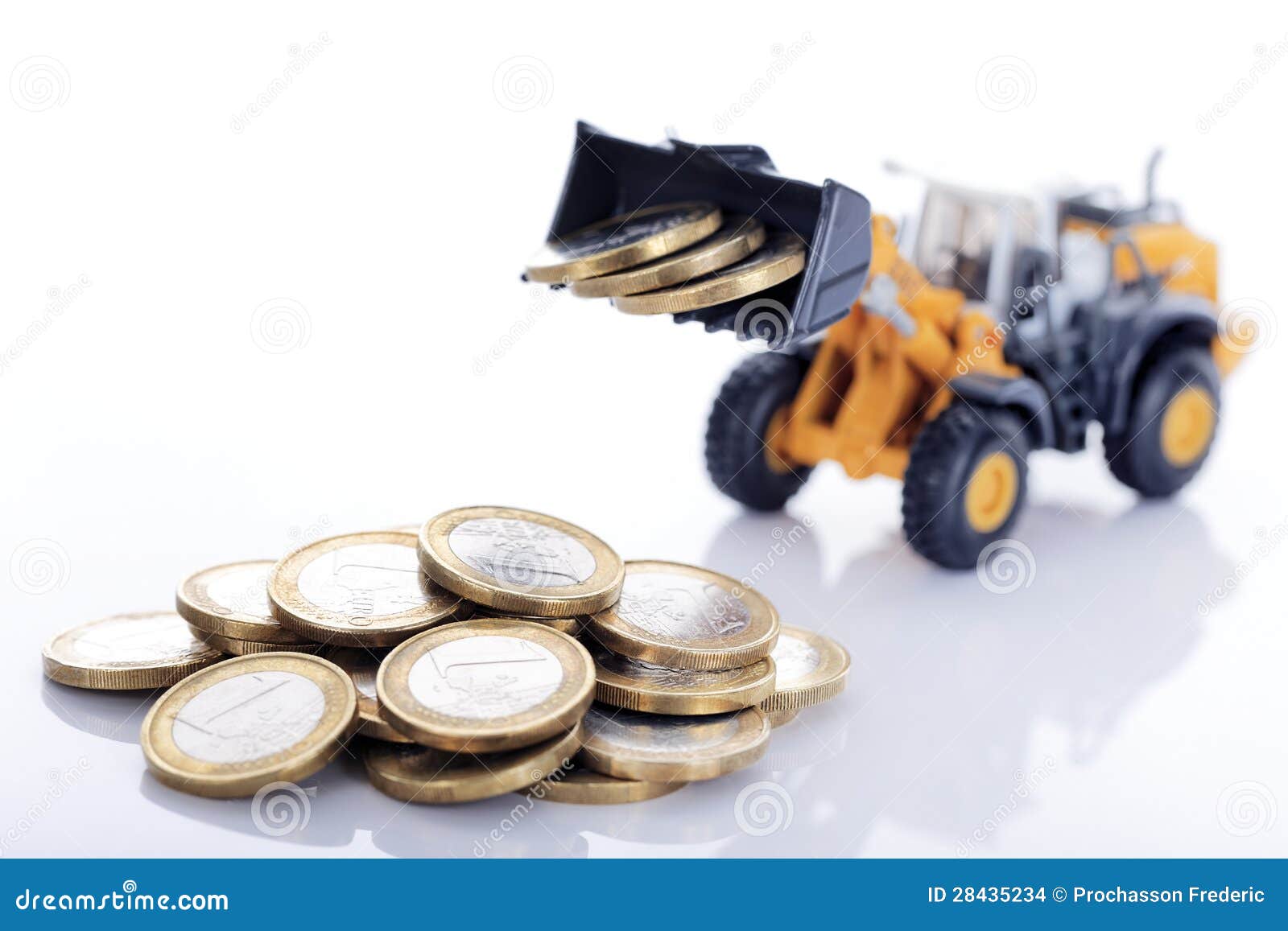 Euro Money Coins and Loader Stock Photo - Image of europe, accounting ...
