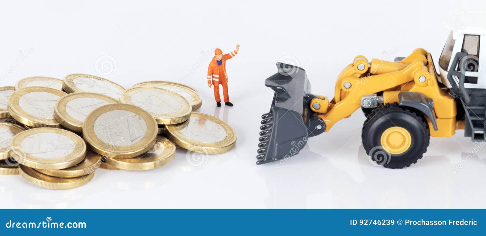 Euro Money Coins with Loader Stock Image - Image of europe, industrie ...