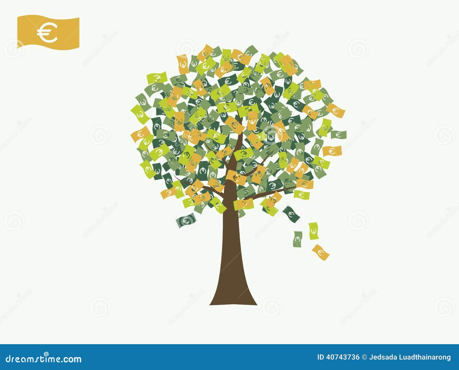 Euro Money Currency Tree Vector Stock Vector - Illustration of ...