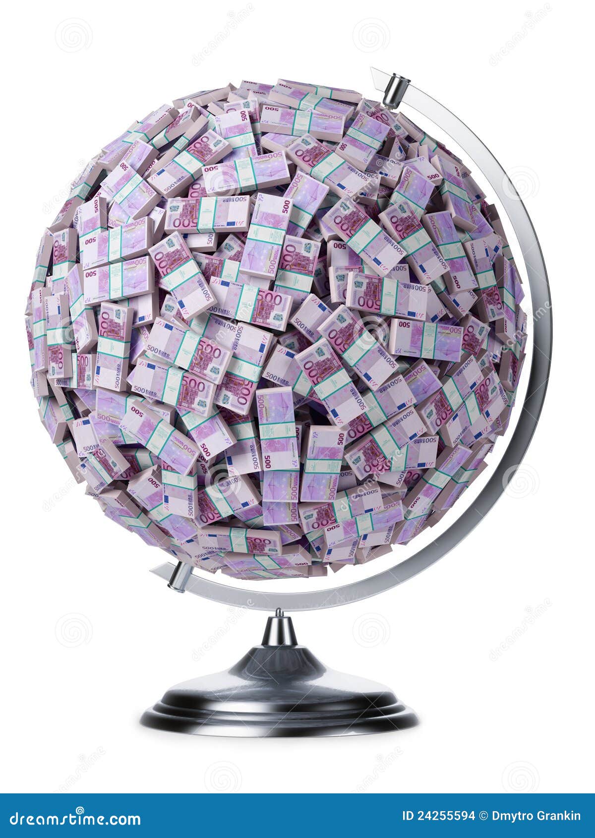 Euro Money Globe On White Isolated Stock Photo - Image: 24255594