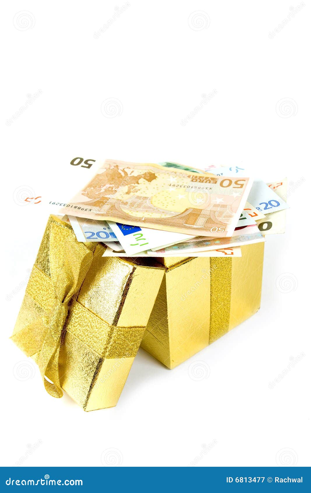 Euro Money in Golden Gift Box Stock Image - Image of note, financial ...