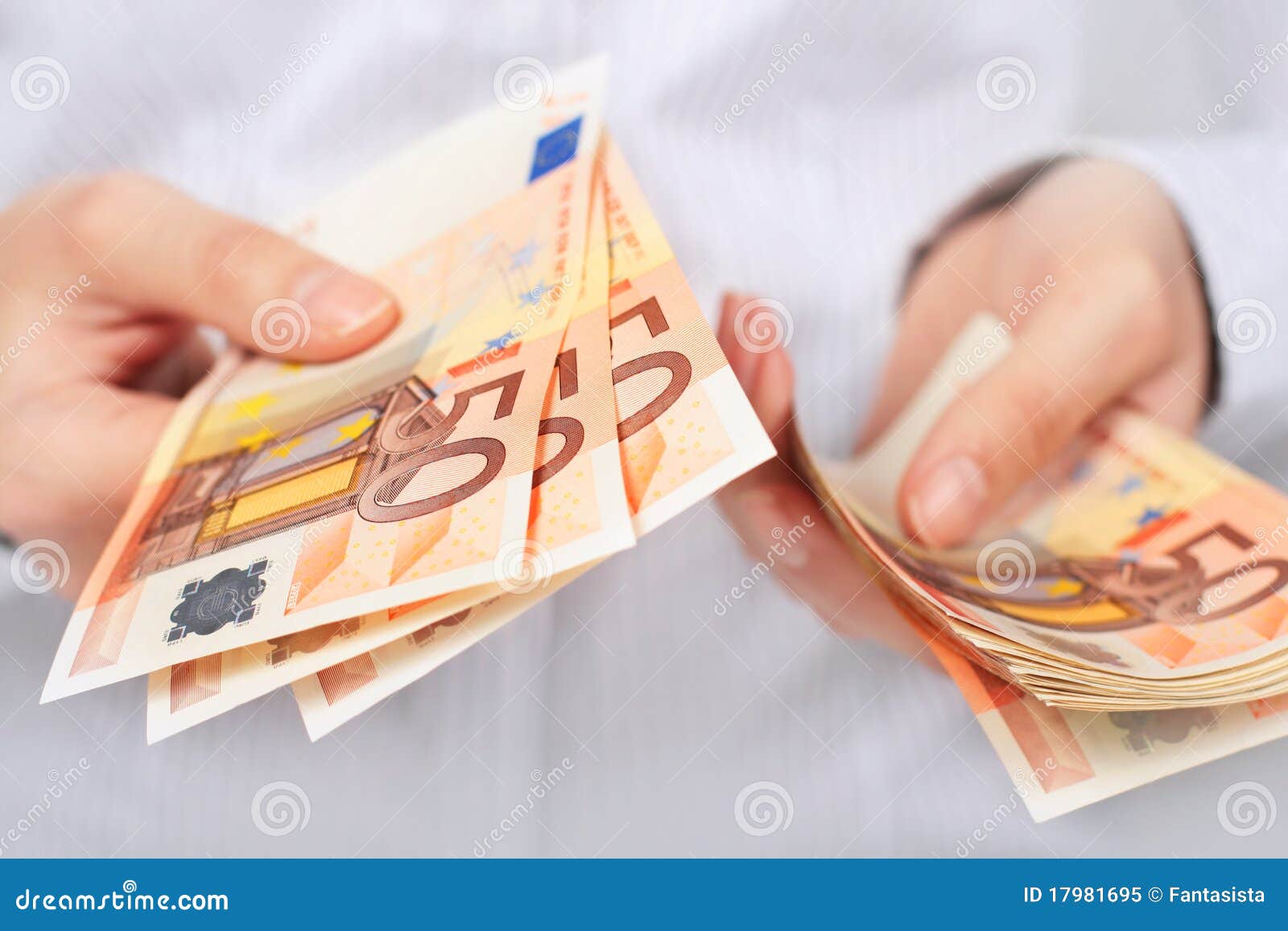 Euro money in hands. stock image. Image of calculate - 17981695
