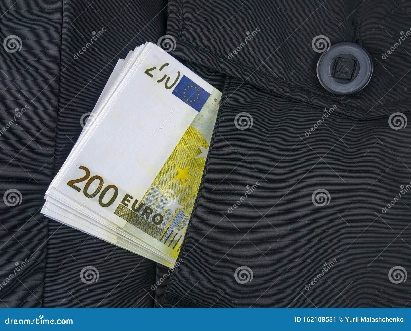 Euro Money in a Jacket Pocket Stock Image - Image of capital ...