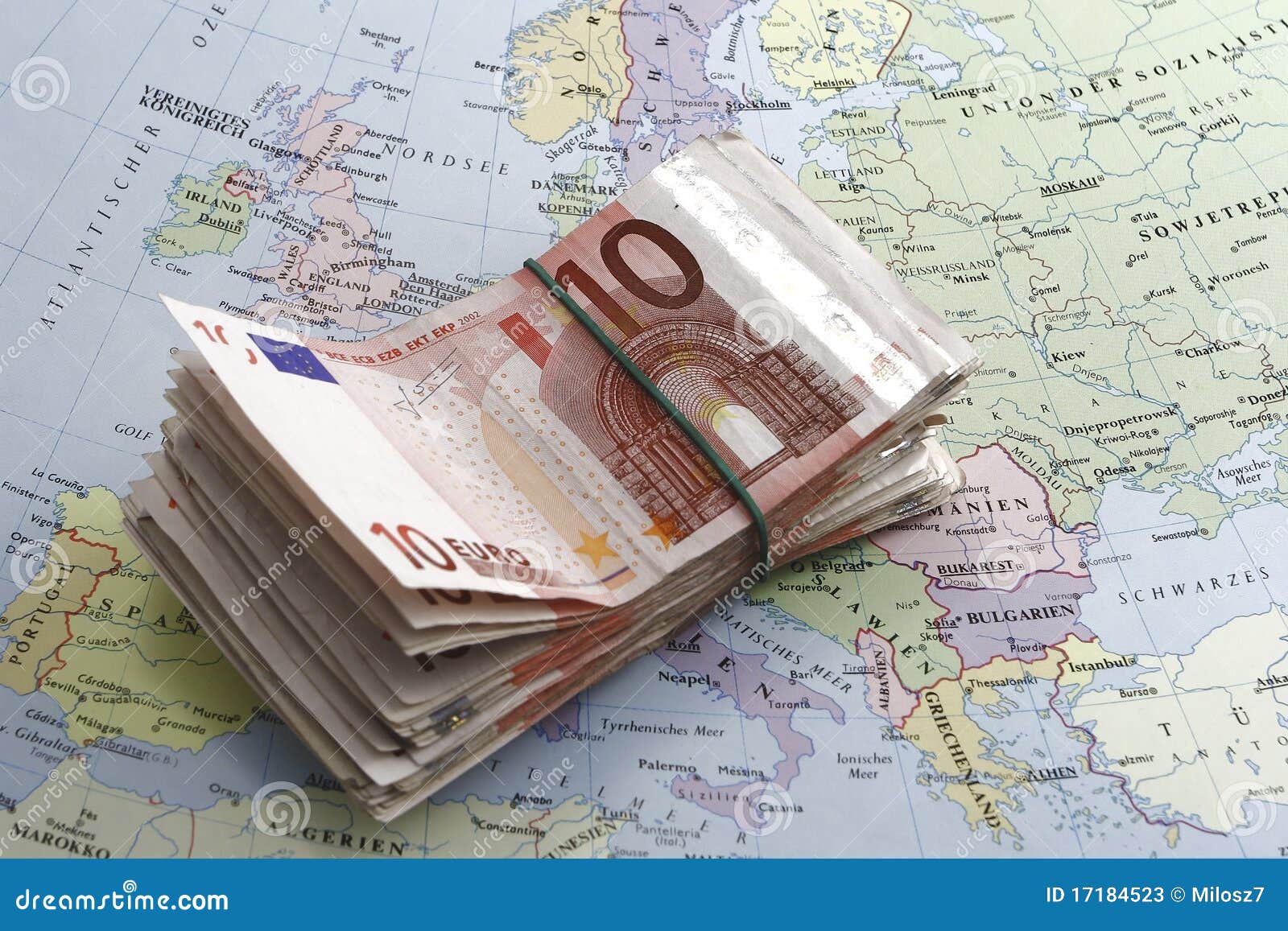 Euro money and map stock image. Image of wealth, large - 17184523