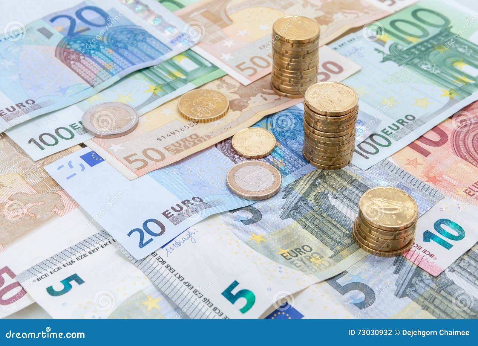 Euro money stacks stock photo. Image of business, coin - 73030932