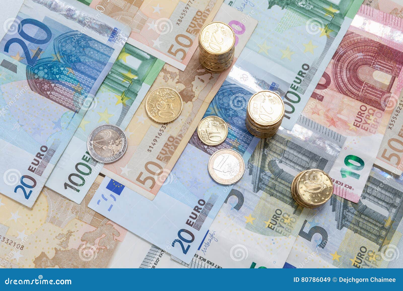 Euro money stacks stock image. Image of euro, economic - 80786049