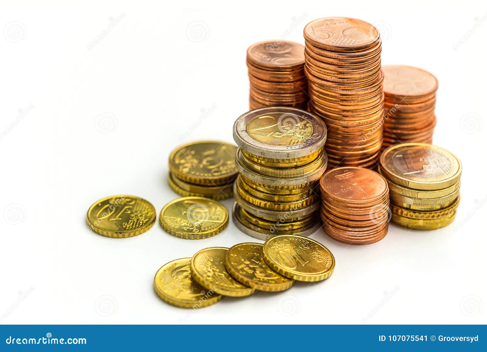 Euro Money Stacks stock image. Image of stack, europe - 107075541
