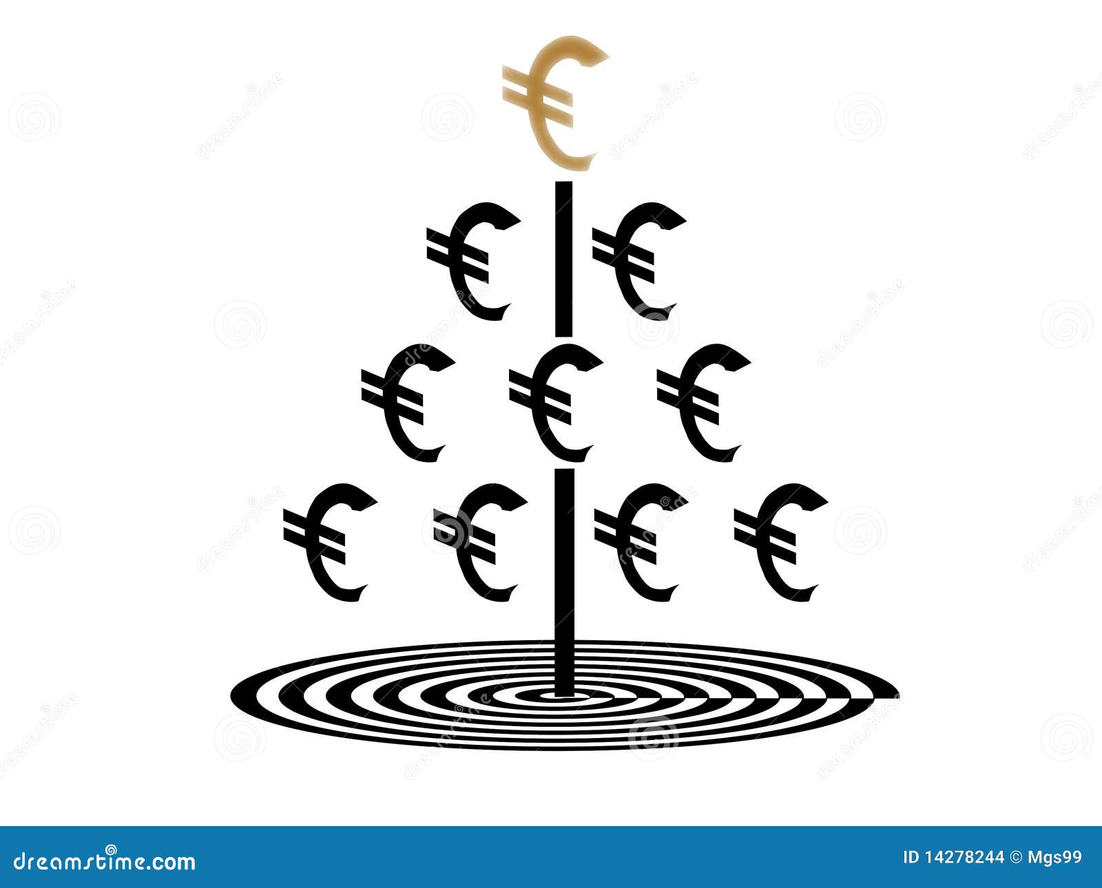Euro money tree stock illustration. Illustration of income - 14278244