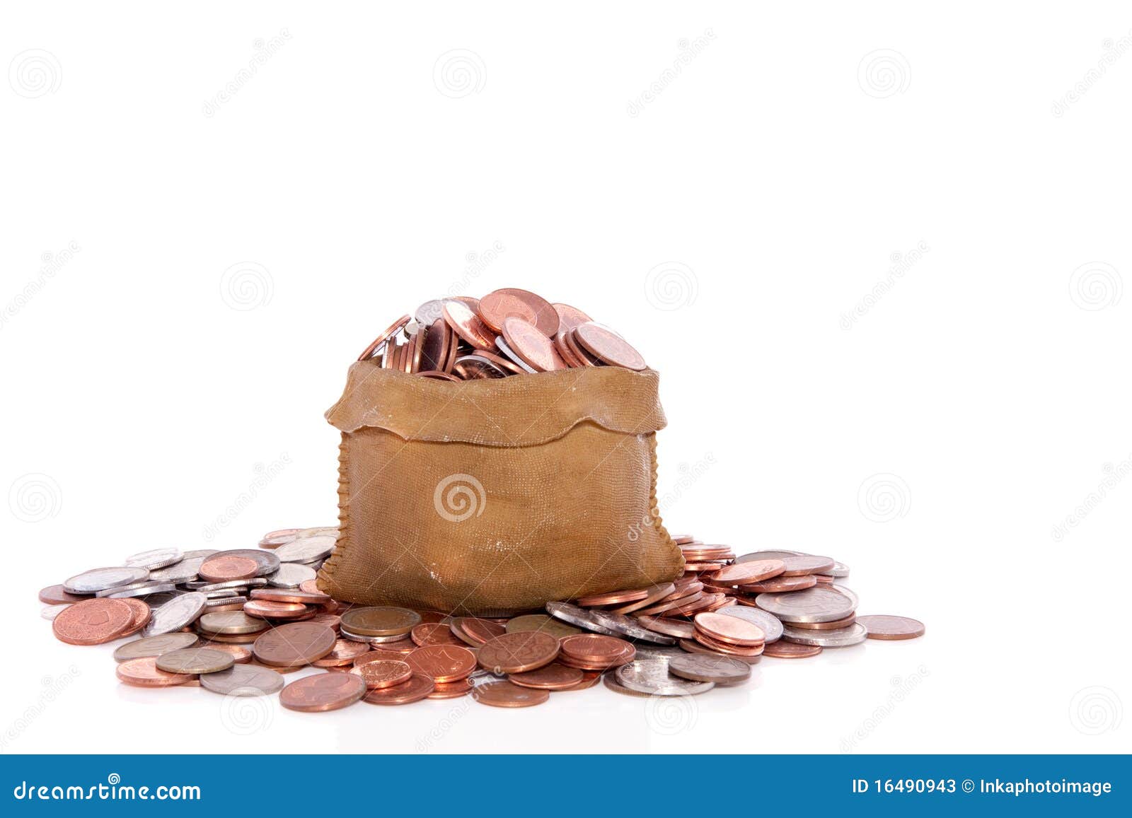 Euro Muntstukken in Een Geldzak Stock Afbeelding - Image of zaken ...