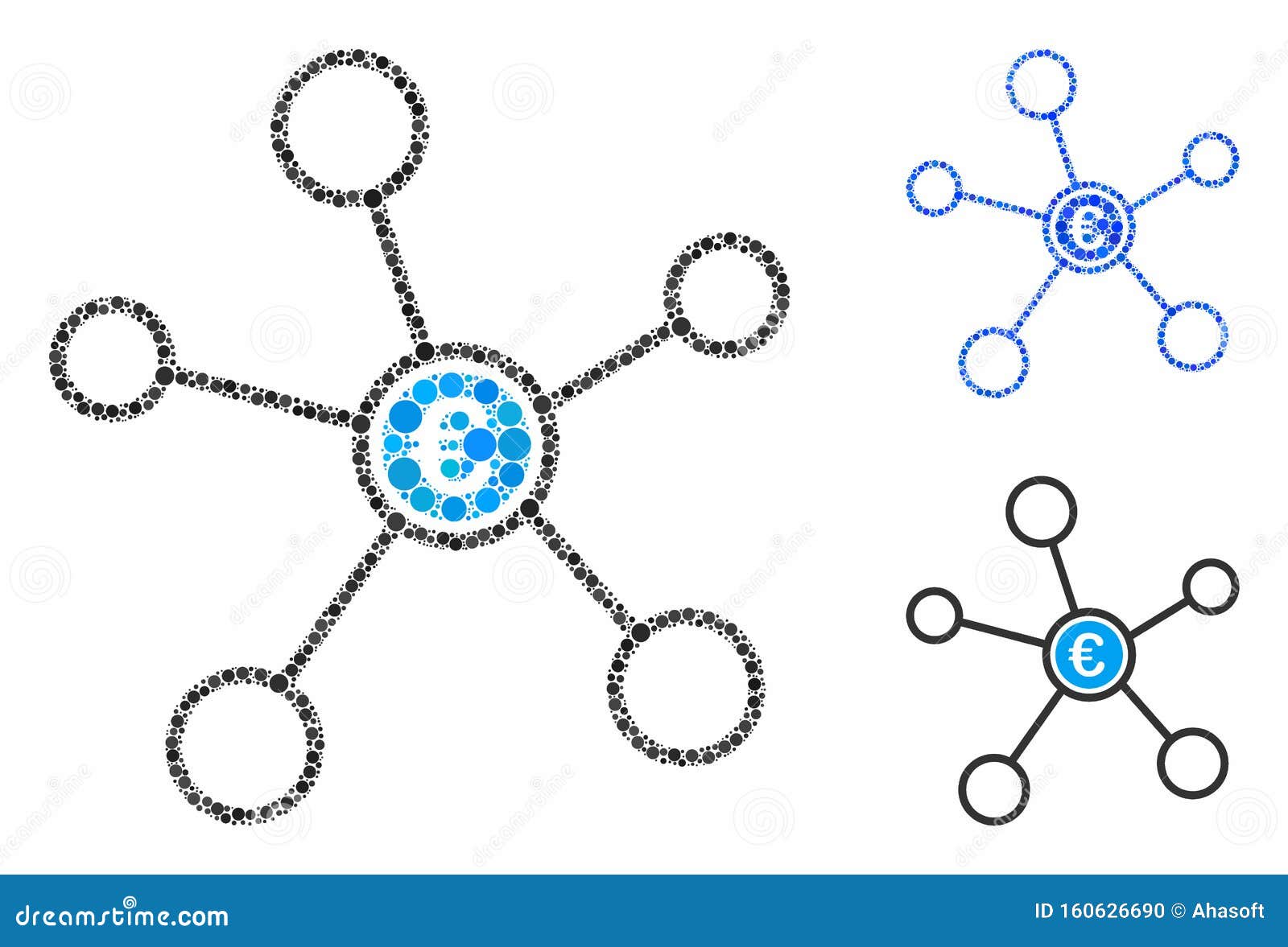 Euro Network Mosaic Icon of Circle Dots Stock Vector - Illustration of ...