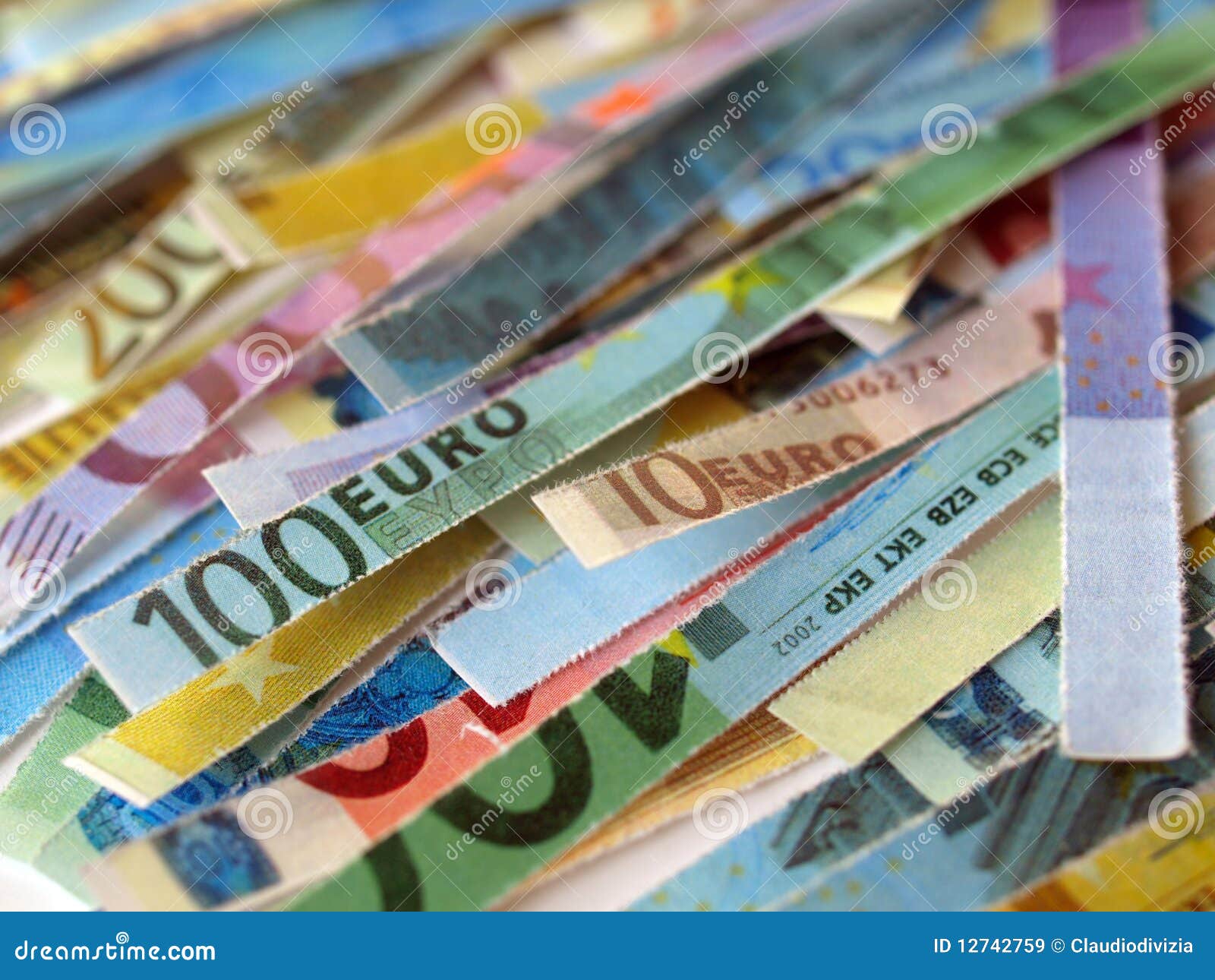 Euro note stock image. Image of shredder, crisis, litter - 12742759