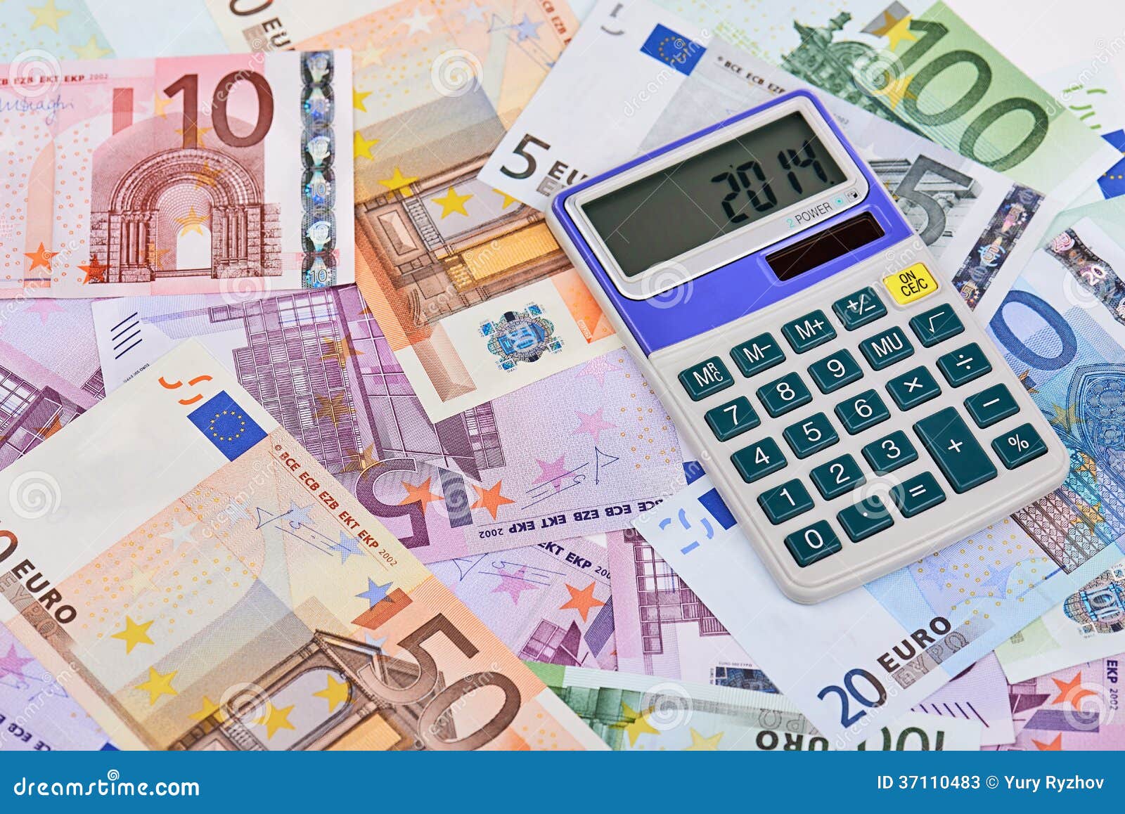 Euro Notes and Calculator stock image. Image of currency - 37110483