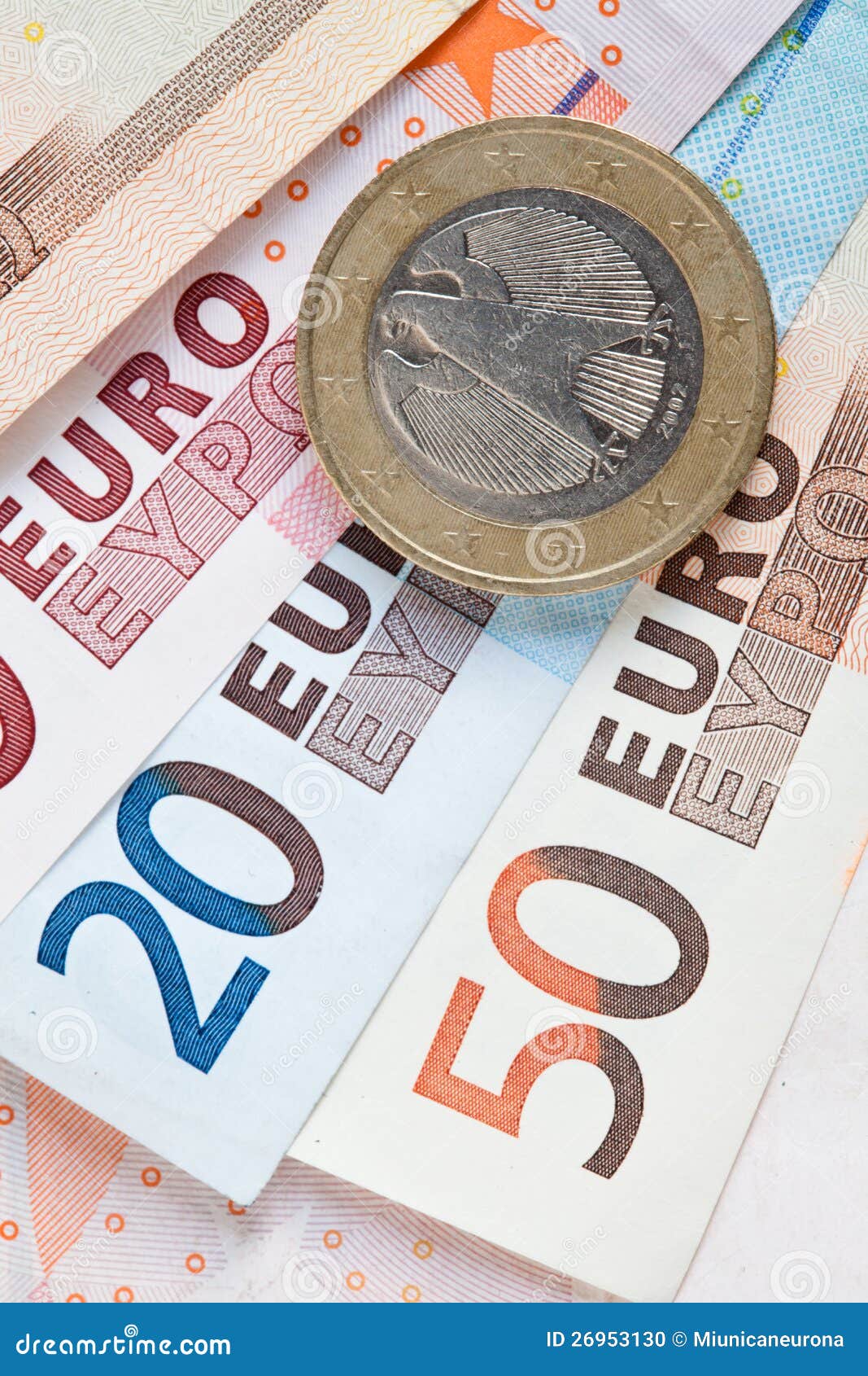 Euro notes and coins stock photo. Image of investment - 26953130