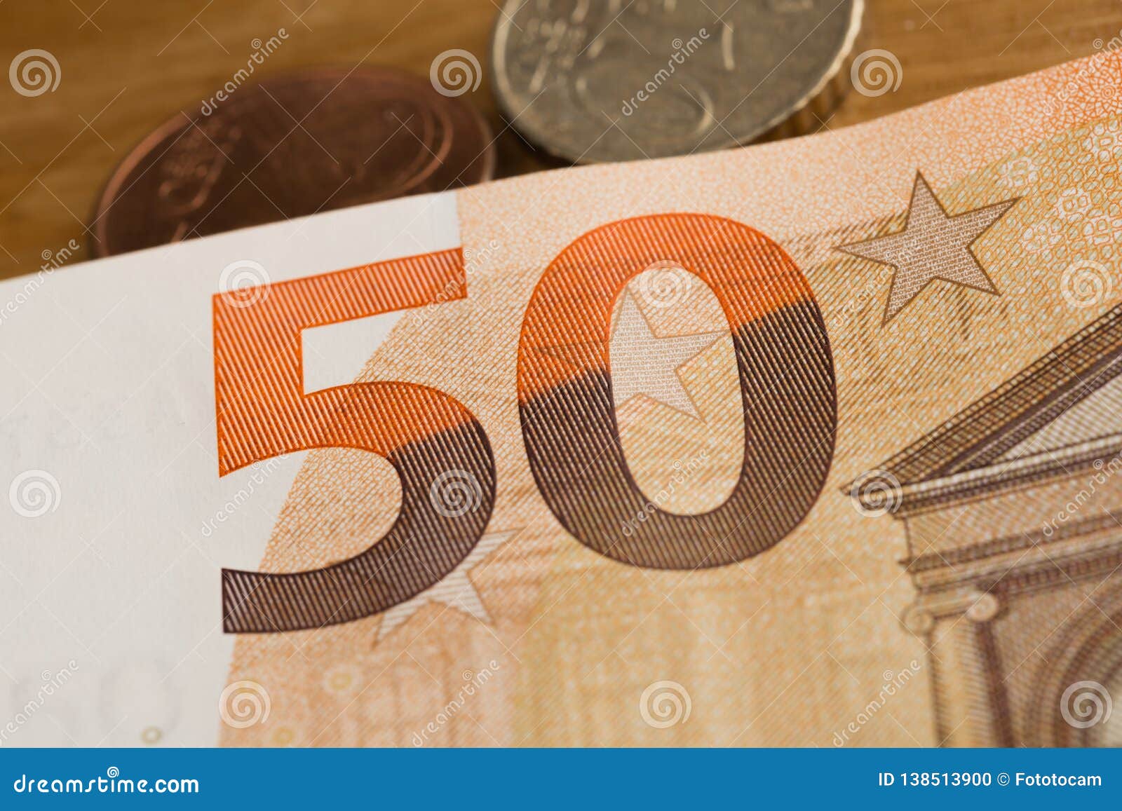 50 Euro Notes and Coins- Image Stock Photo - Image of central, banknote ...