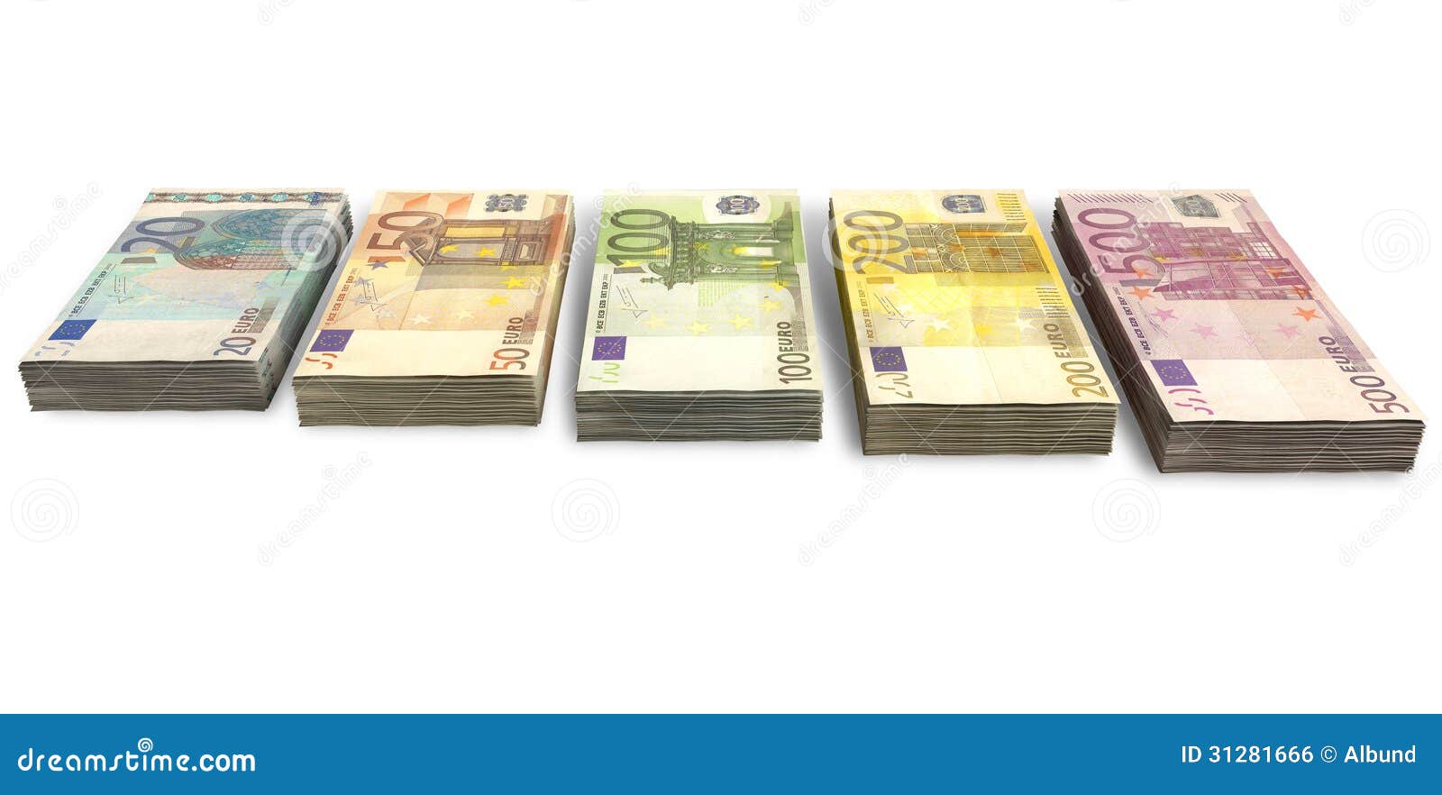 Euro Notes Collection Front Stock Illustration - Illustration of shot ...