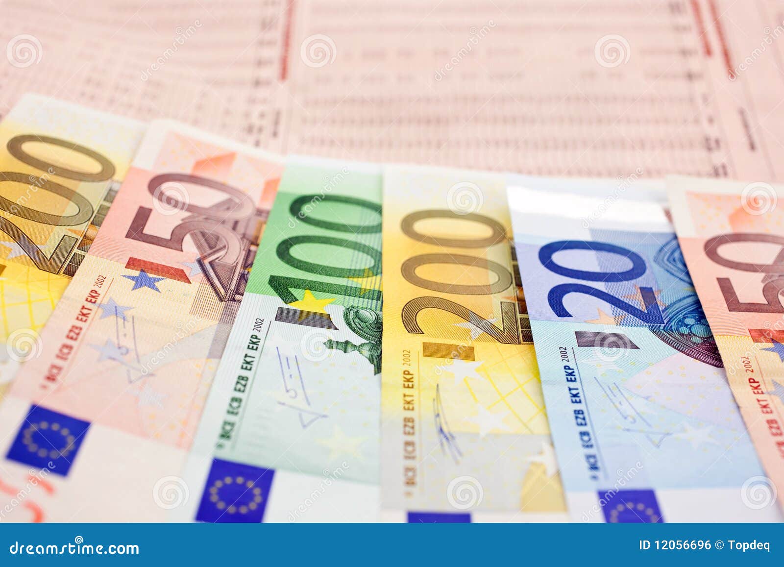 Euro Notes on a Financial Newspaper Stock Photo - Image of newspaper ...