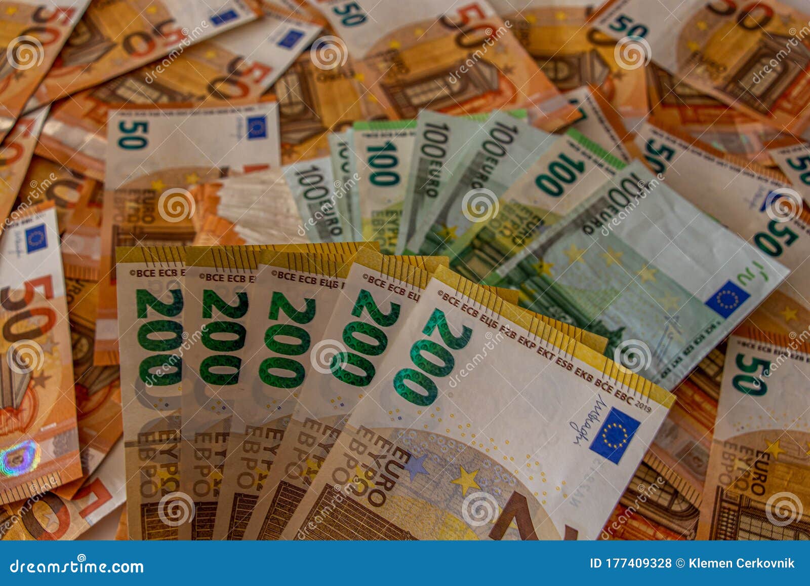 200 Euro Notes with Other Bills Stock Photo - Image of banknote, euro ...