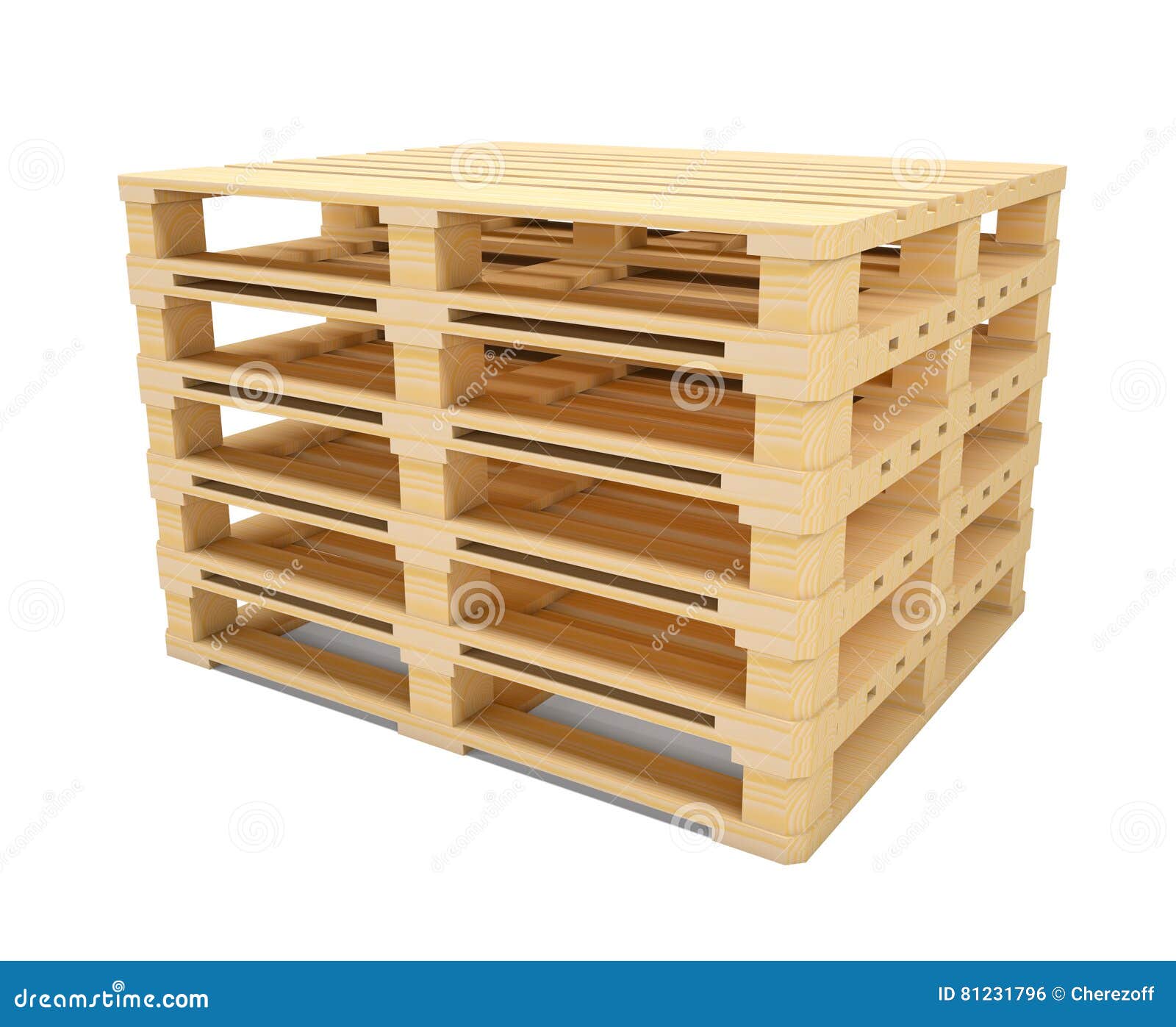 Euro Palette Stack Isolated on White Background Stock Illustration ...