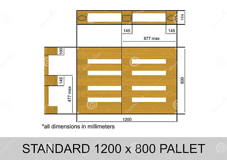 Euro pallet stock vector. Illustration of standard, packaging - 96328298