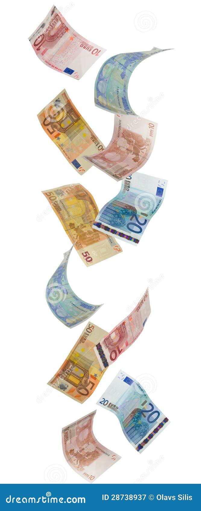 Euro Paper Currency Falling Stock Image - Image of european, business ...