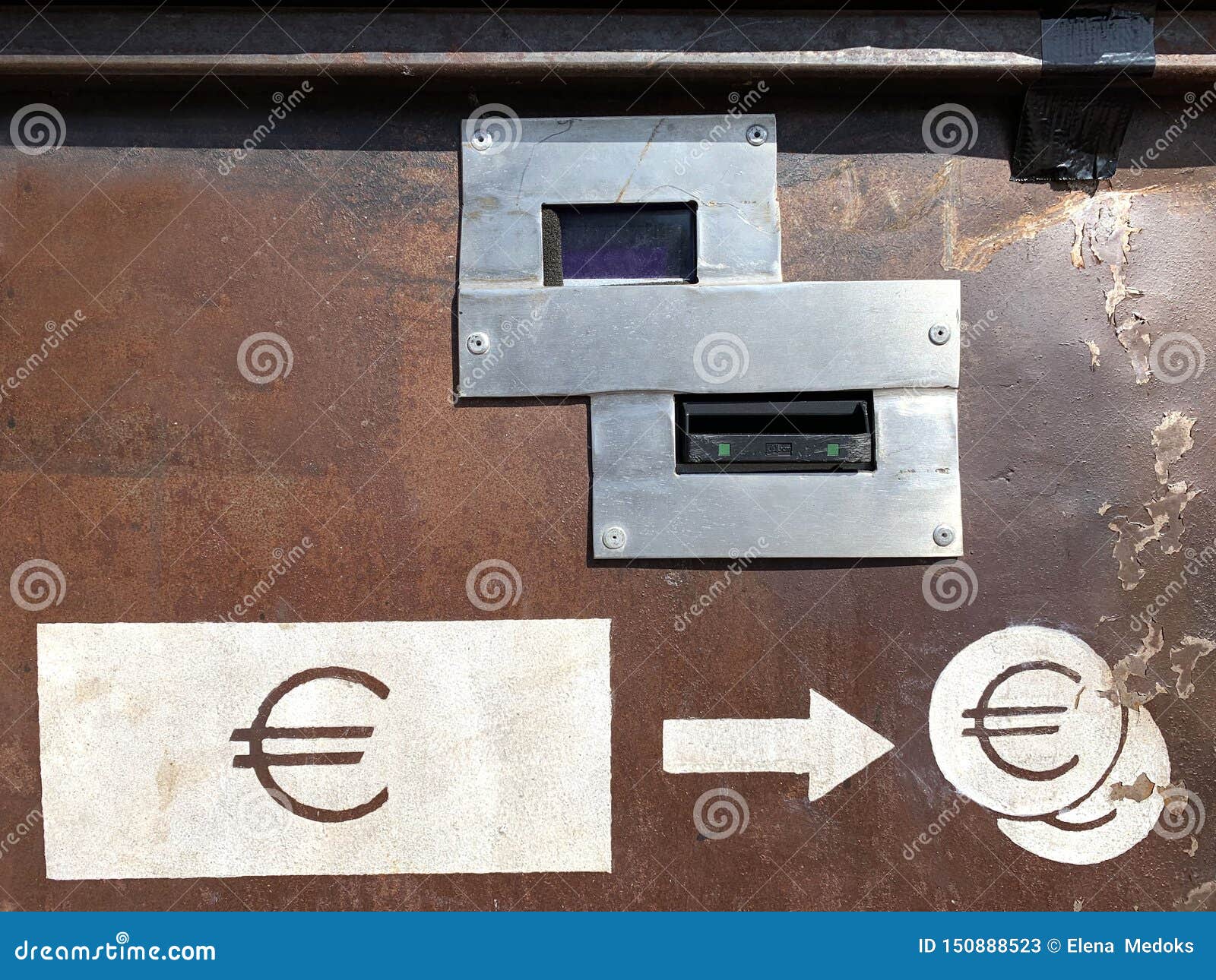 Euro Paper Money Exchange Machine Stock Image - Image of commercial ...