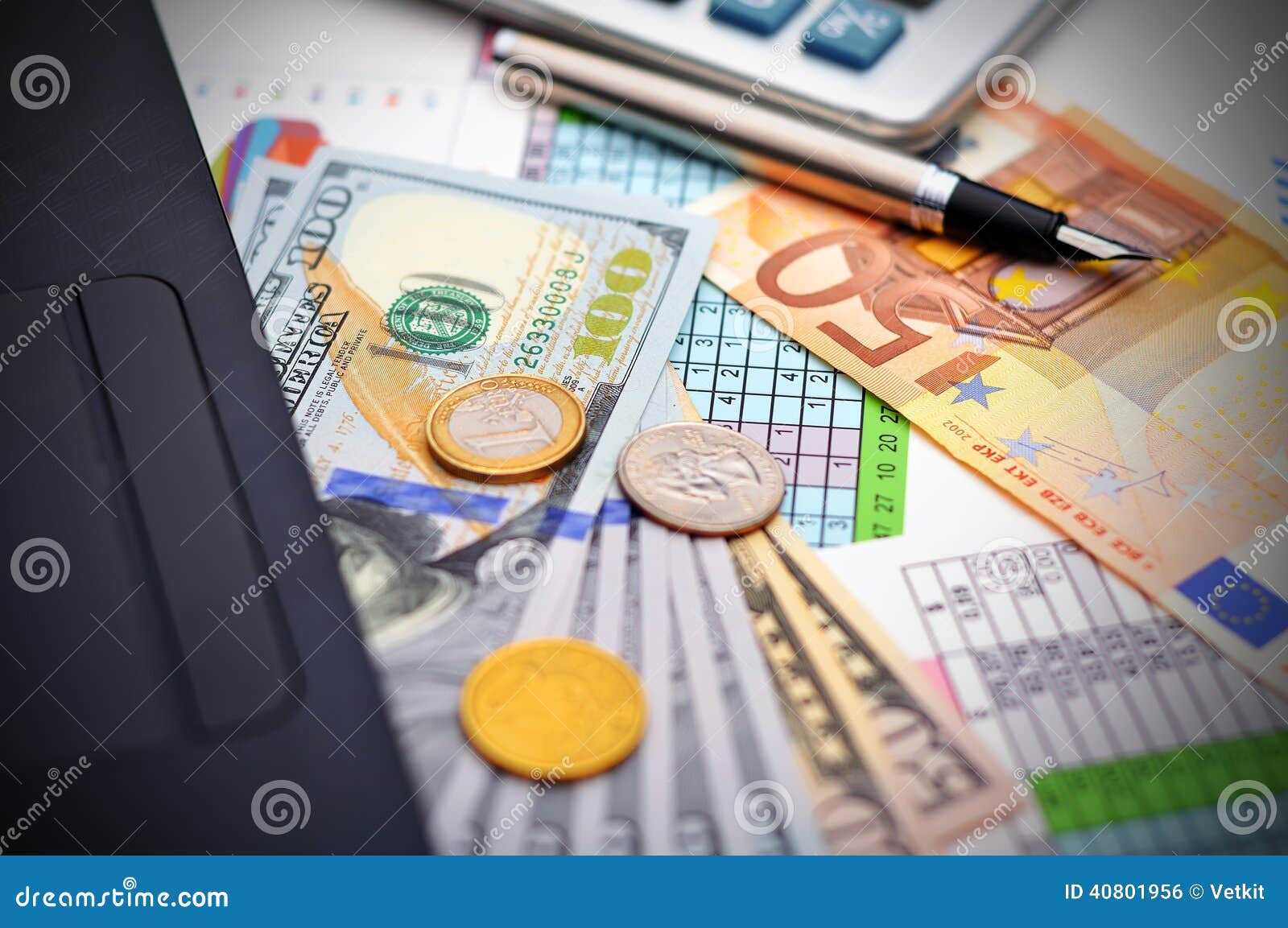 Euro with pen stock photo. Image of information, asset - 40801956