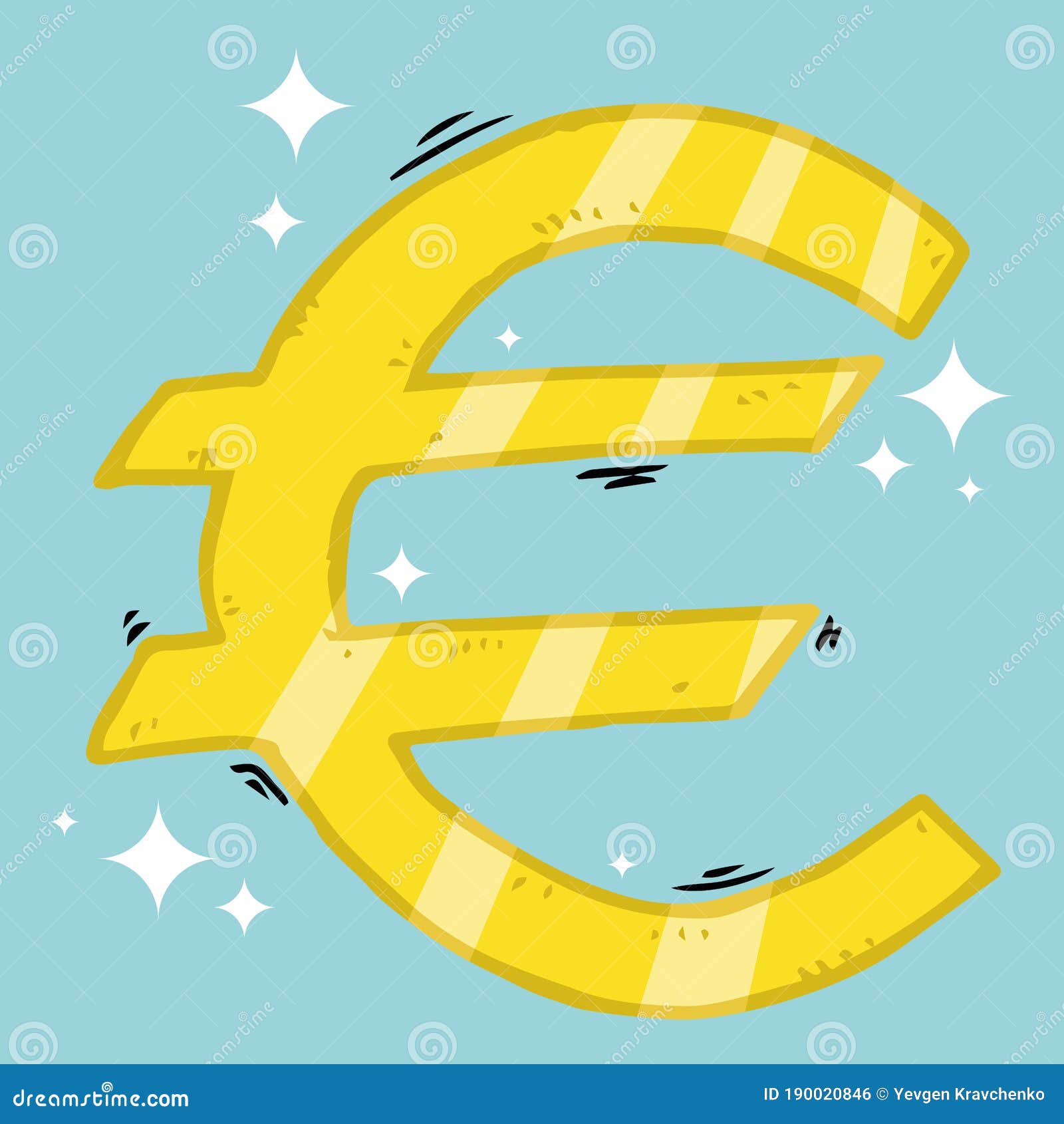 Euro-pictogram. Vectorafbeelding Van Het Euroteken. Handgetekend ...
