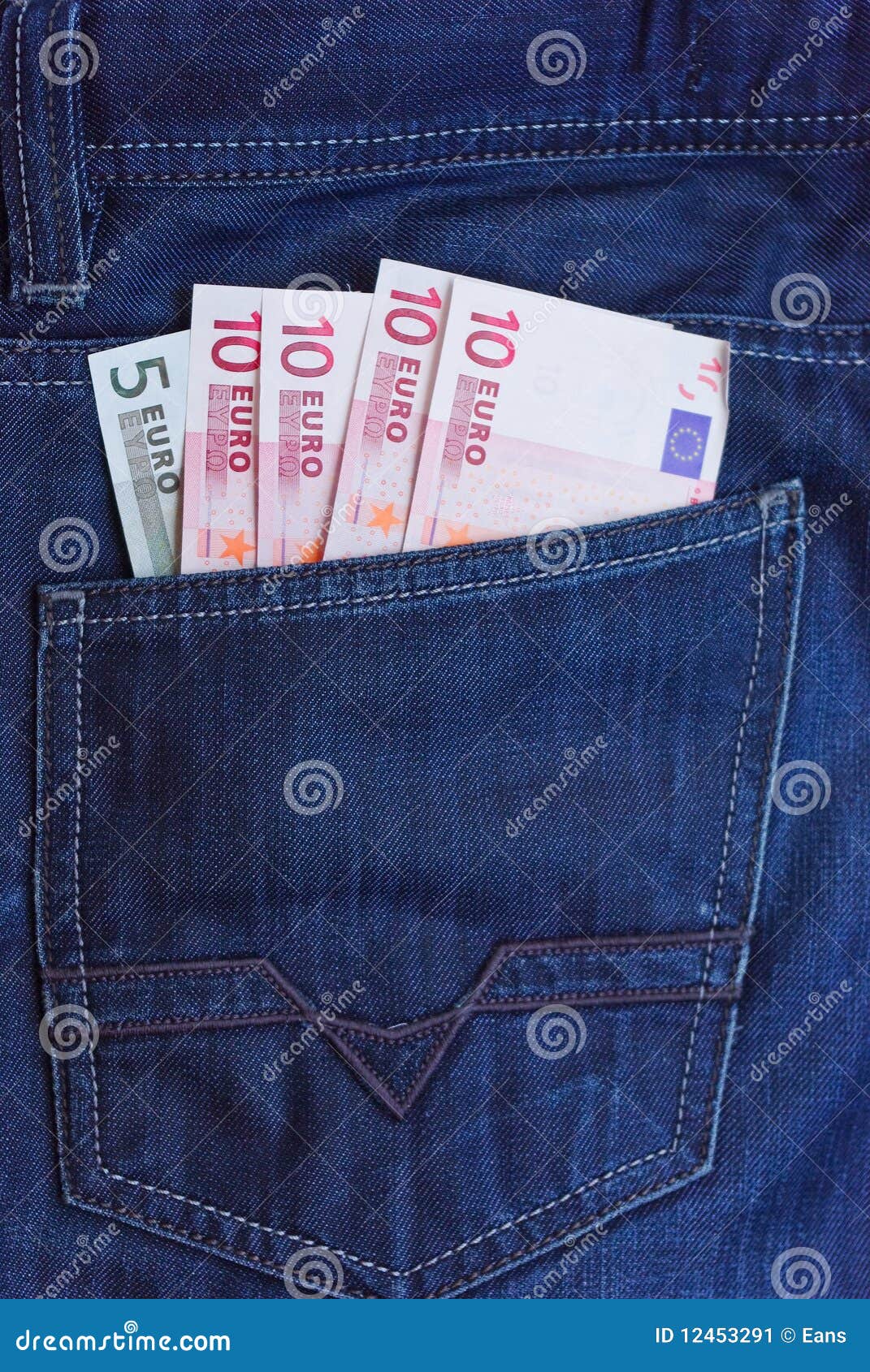 Euro in pocket stock image. Image of bank, savings, buttocks - 12453291