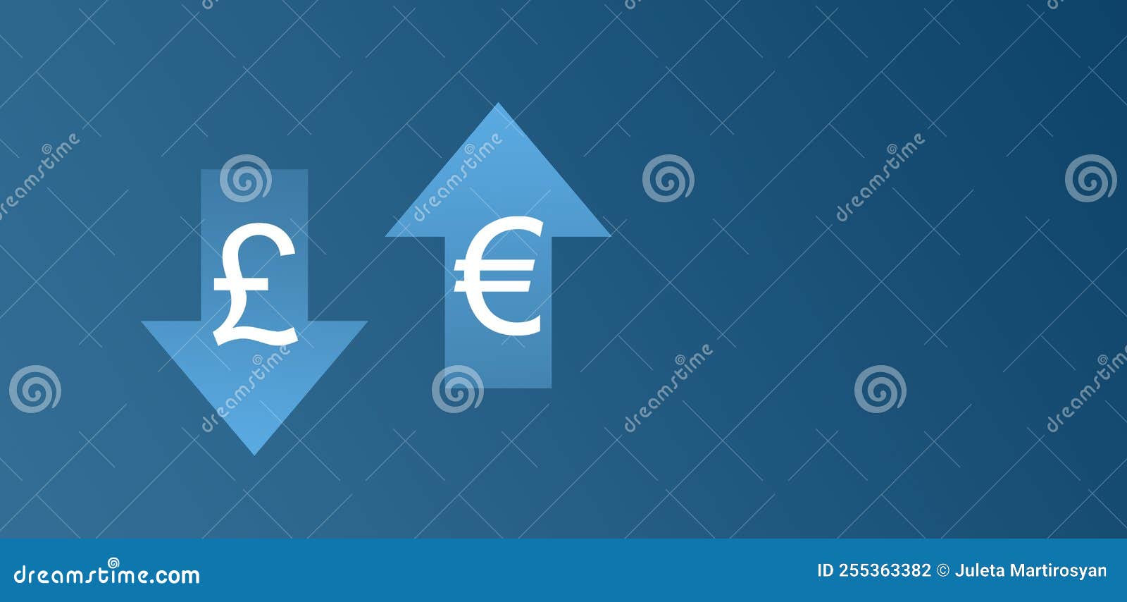 Euro and Pound in Up and Down Arrows Stock Photo - Image of business ...
