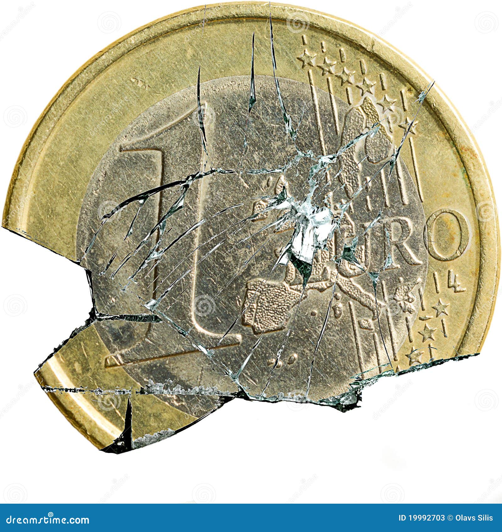 Euro quebrado imagem de stock. Imagem de perda, vidro - 19992703