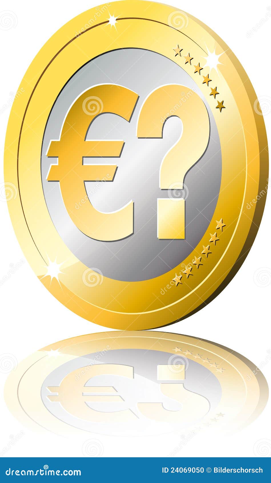 Euro Question Mark Reflexion Stock Vector - Illustration of inflation ...