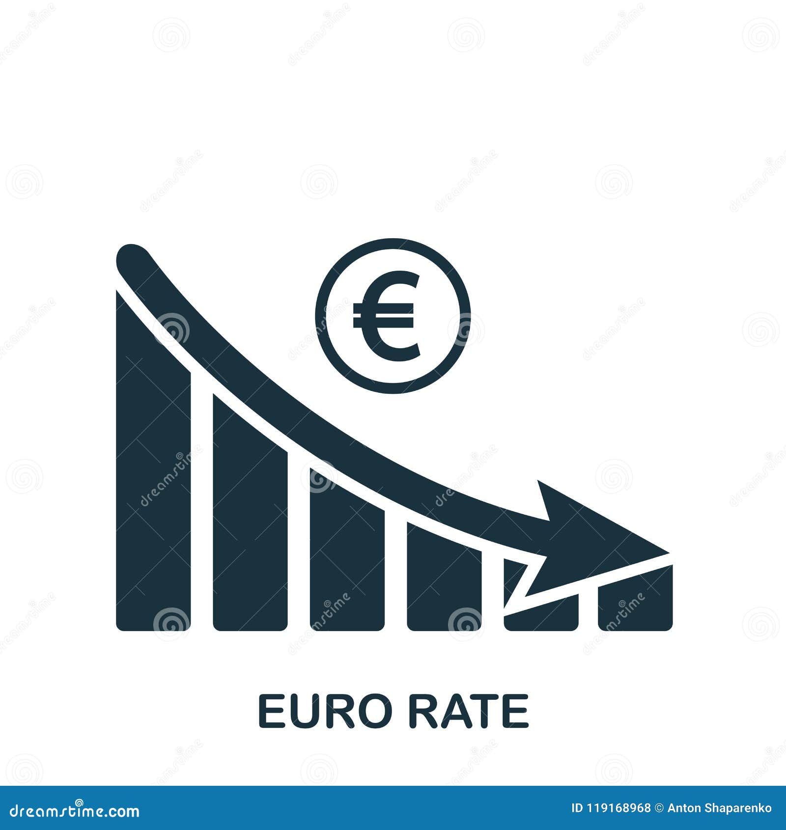 Euro Rate Decrease Graphic Icon. Mobile App, Printing, Web Site Icon. Simple Element Sing Stock ...