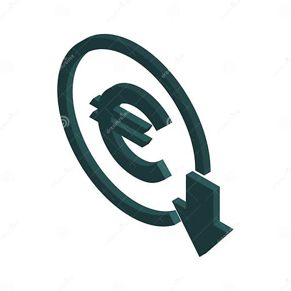 Euro Reduction Symbol, Cost Decrease Icon. Reduce Debt Bussiness Sign ...